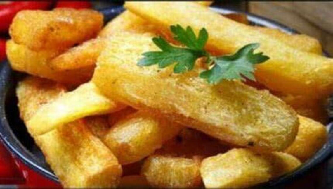 Aipim Frito Empanado com Trigo crocante e sequinha em 15 minutos